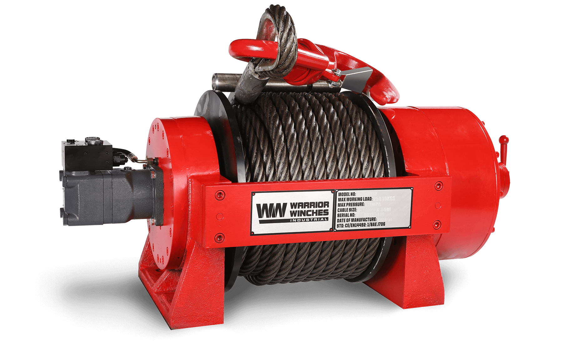 Warrior 25JR Industrial 55,000lbs Hydraulic Winch | Warrior Winches